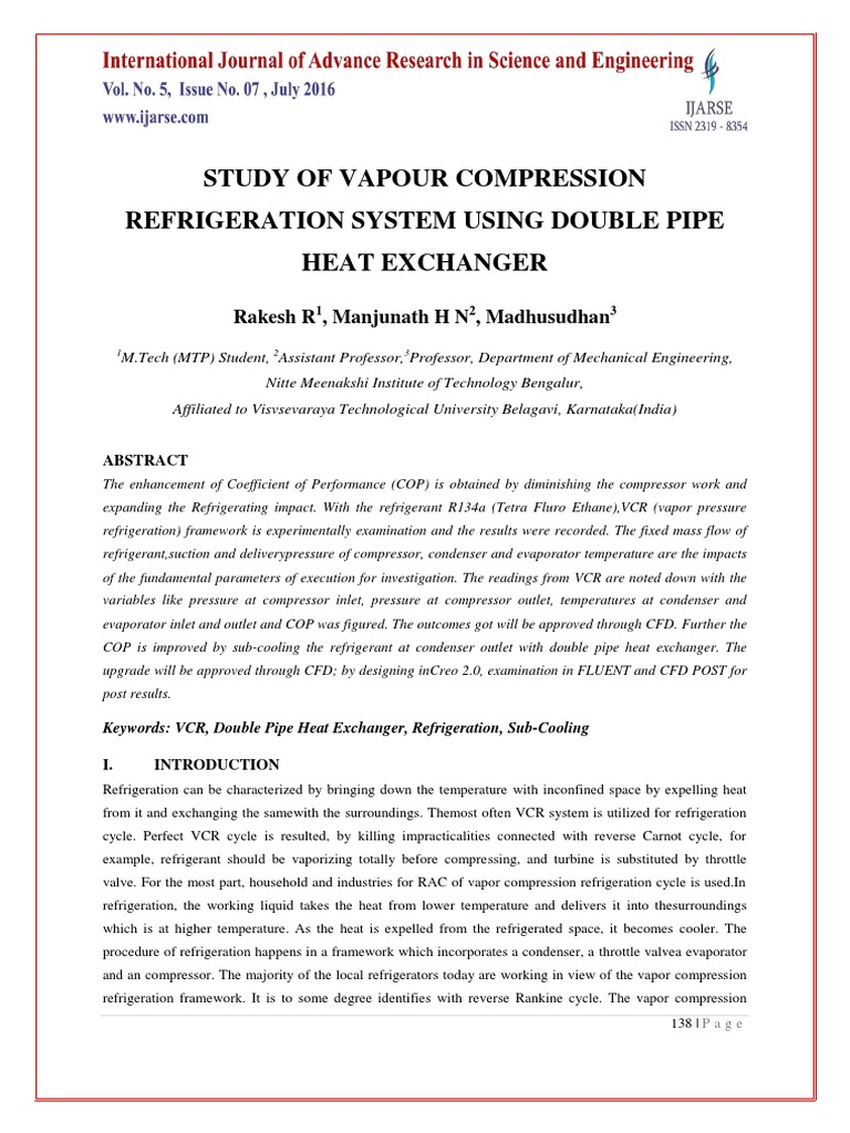 16 Research Paper | PDF | Refrigeration | Heat Exchanger