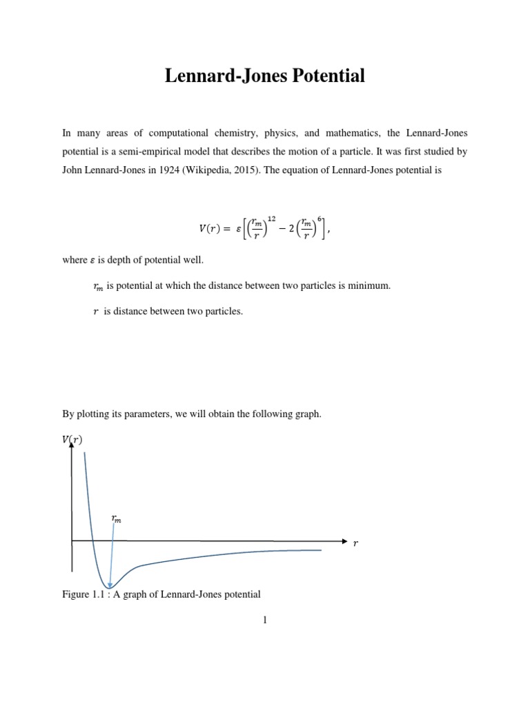 Chapter 5 Lennard Jones Potential | PDF | Mathematical Analysis ...