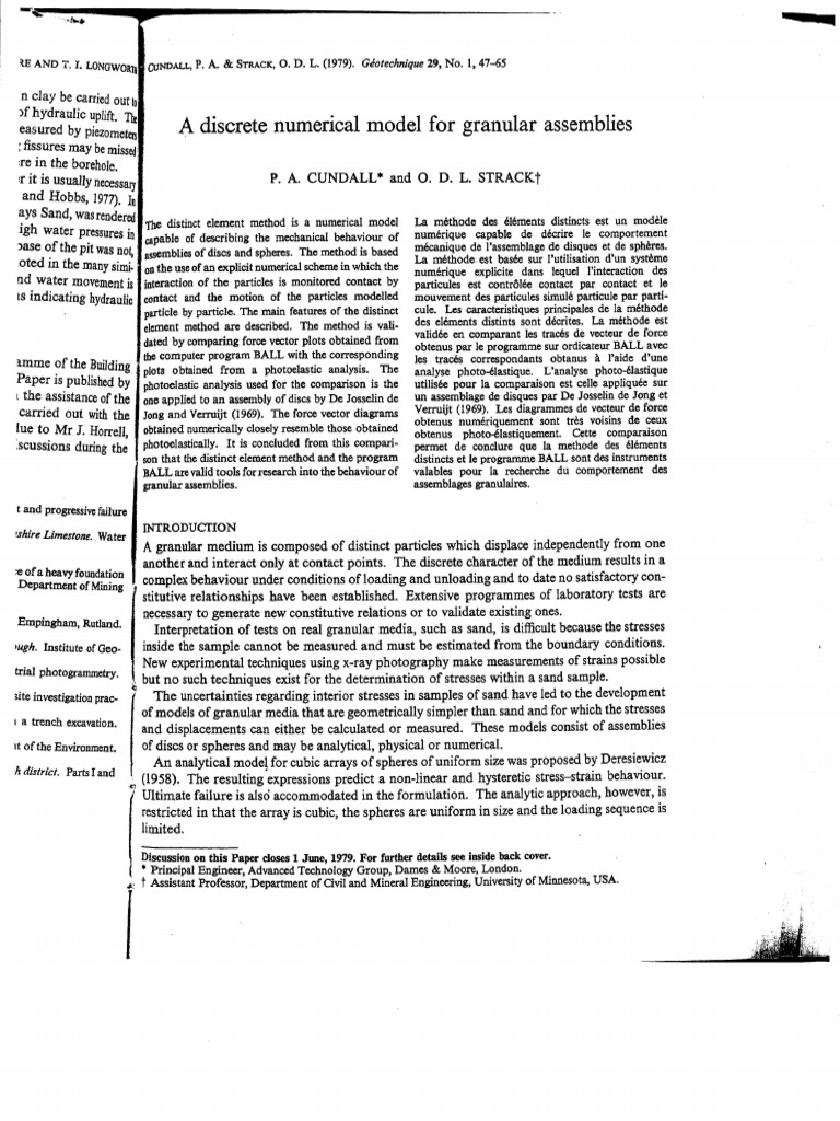 Cundall Strack PDF | PDF
