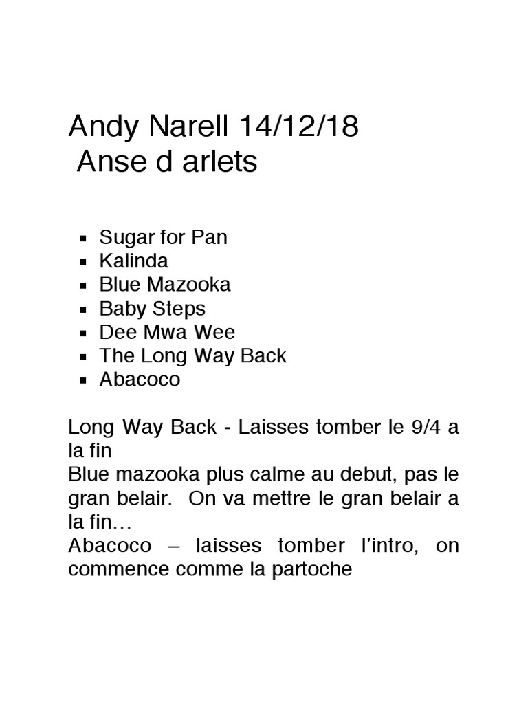 Andy Narell Tracklist PDF | PDF