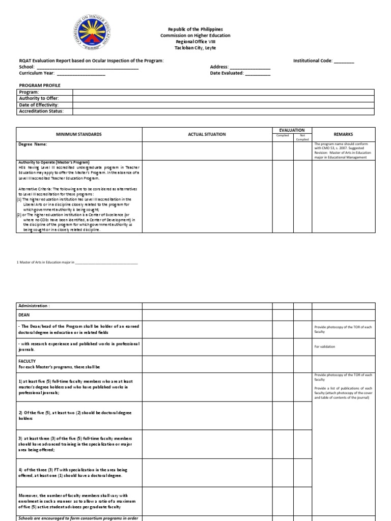 Monitoring Instrument MAEd Programs - RQAT | PDF | Thesis ...