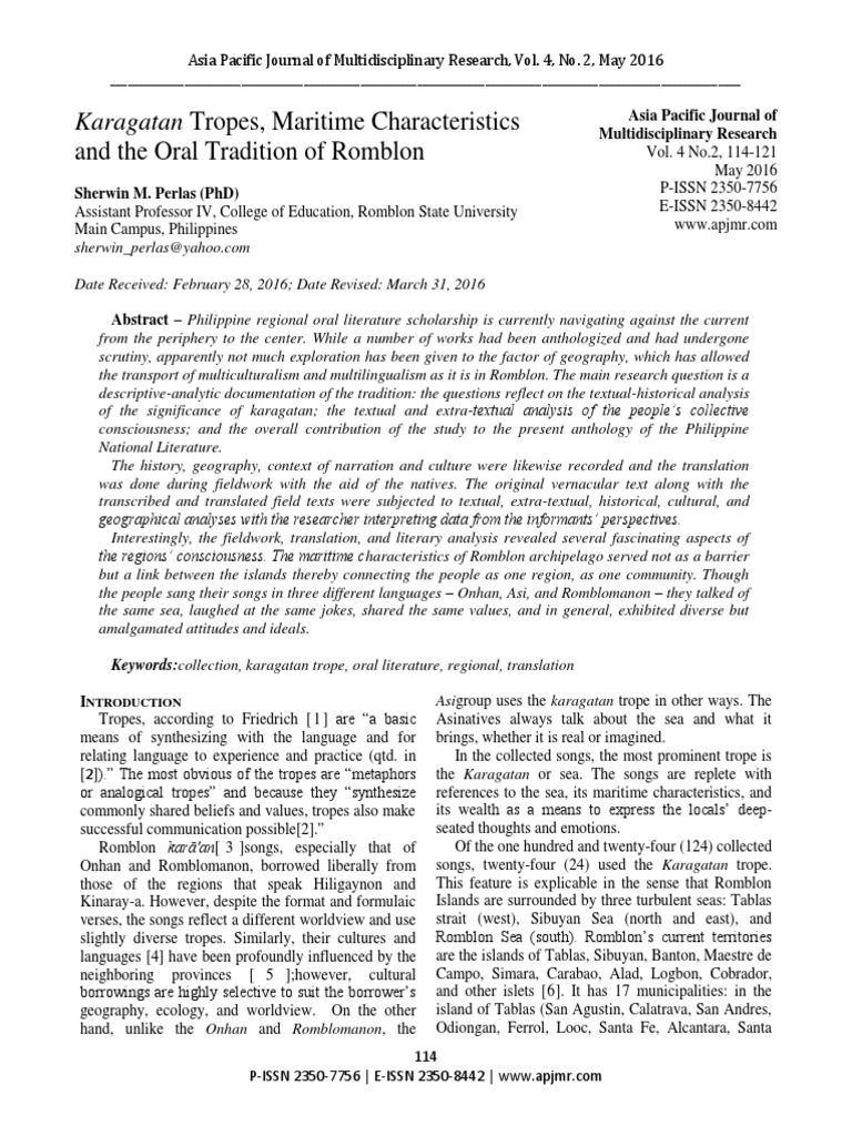Oral Tradition of Romblon PDF | PDF | Folklore