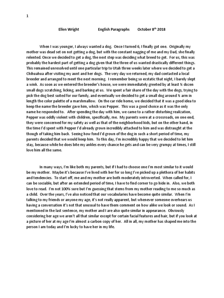 English Paragraphs 1 | PDF