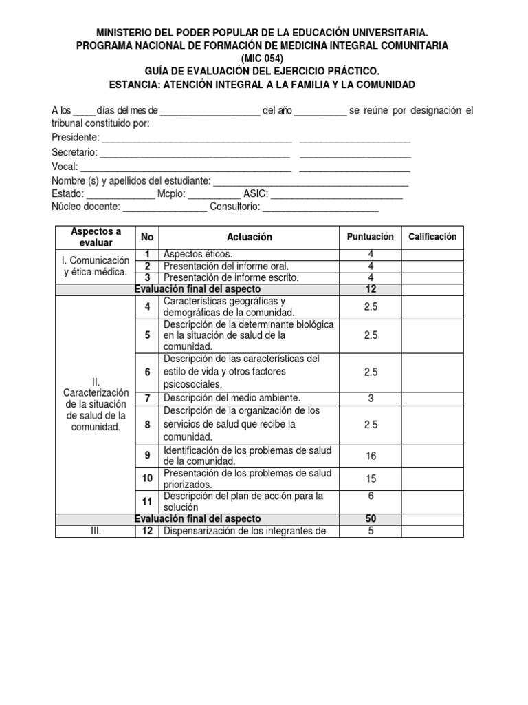Evaluaci - N Del Ejercicio PR - Ctico AIFC | PDF | Salud y bienestar | Medicina