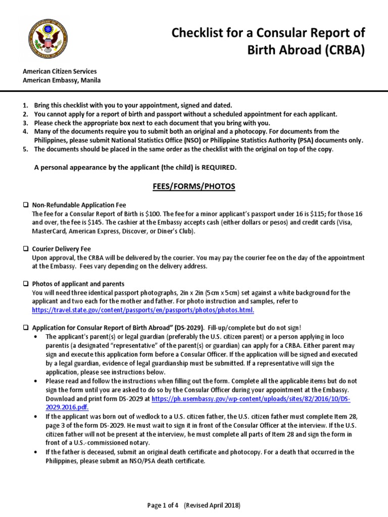 Crba-Checklist April2018 PDF | PDF | Identity Document | Notary Public