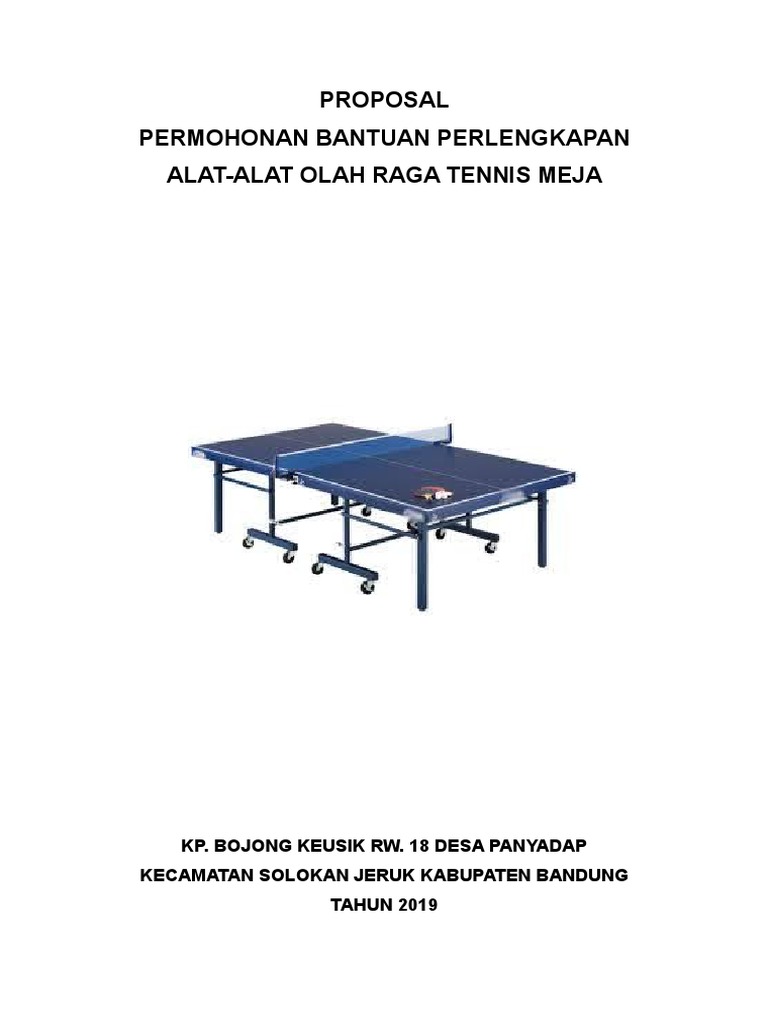 Proposal Pengajuan Alat Tenis Meja | PDF | Olahraga & Rekreasi | Gaya Hidup