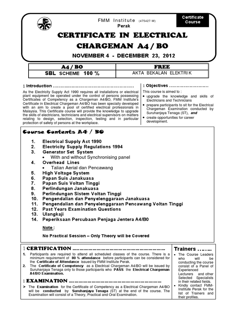 Electrical Chargeman Certificate | Download Free PDF | Electrician ...
