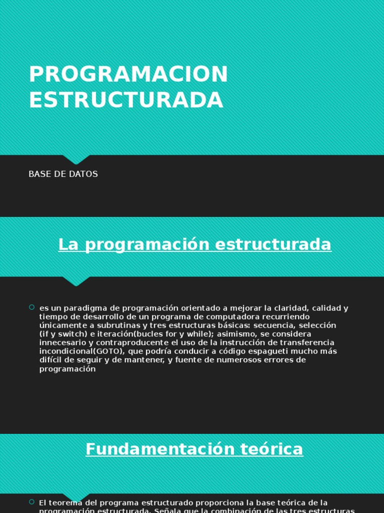 Ventajas y fundamentos de la programación estructurada | PDF | Ciencia ...