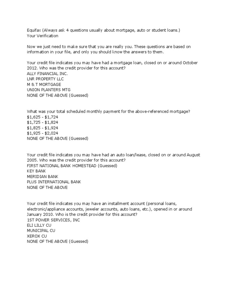 Questions Asked On A Credit Report | PDF | Mortgage Loan | Loans