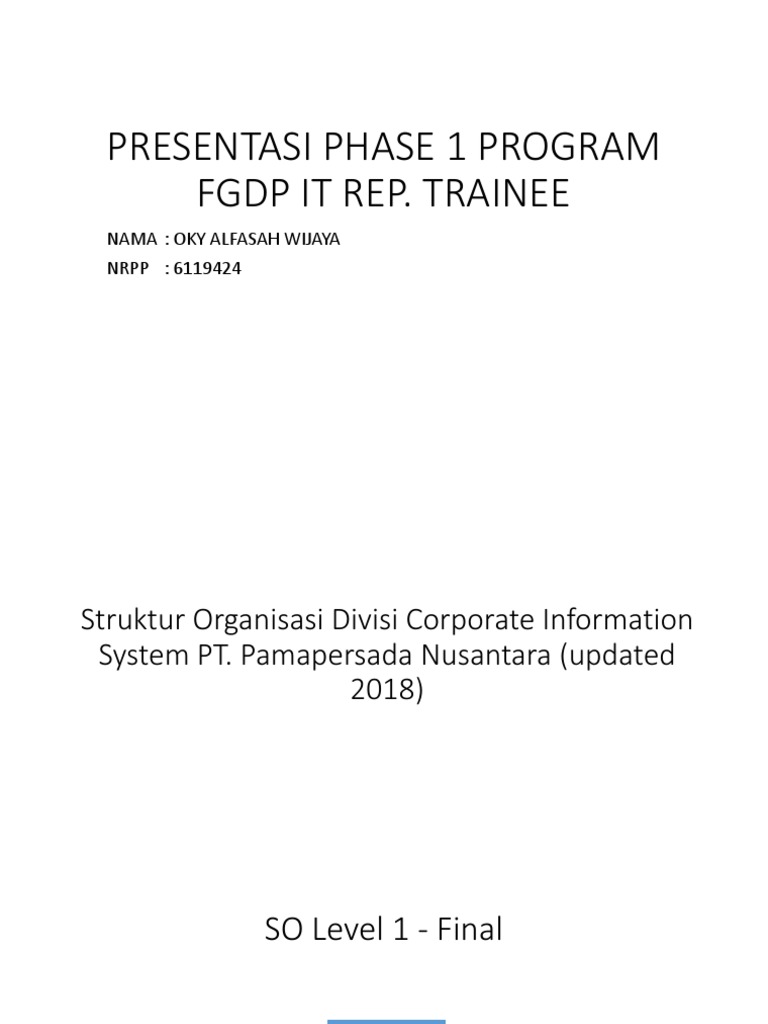 Presentasi Phase 1 Program FGDP It Rep | PDF | Active Directory ...