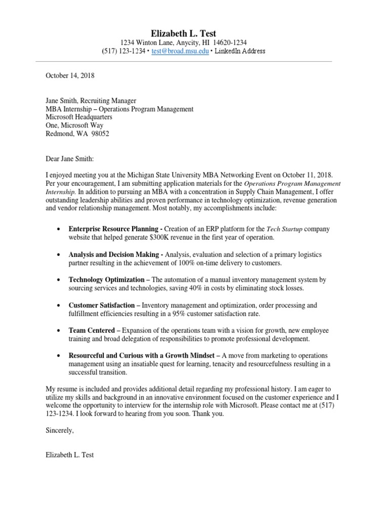 Elizabeth L. Test: Test@broad - Msu.edu | PDF