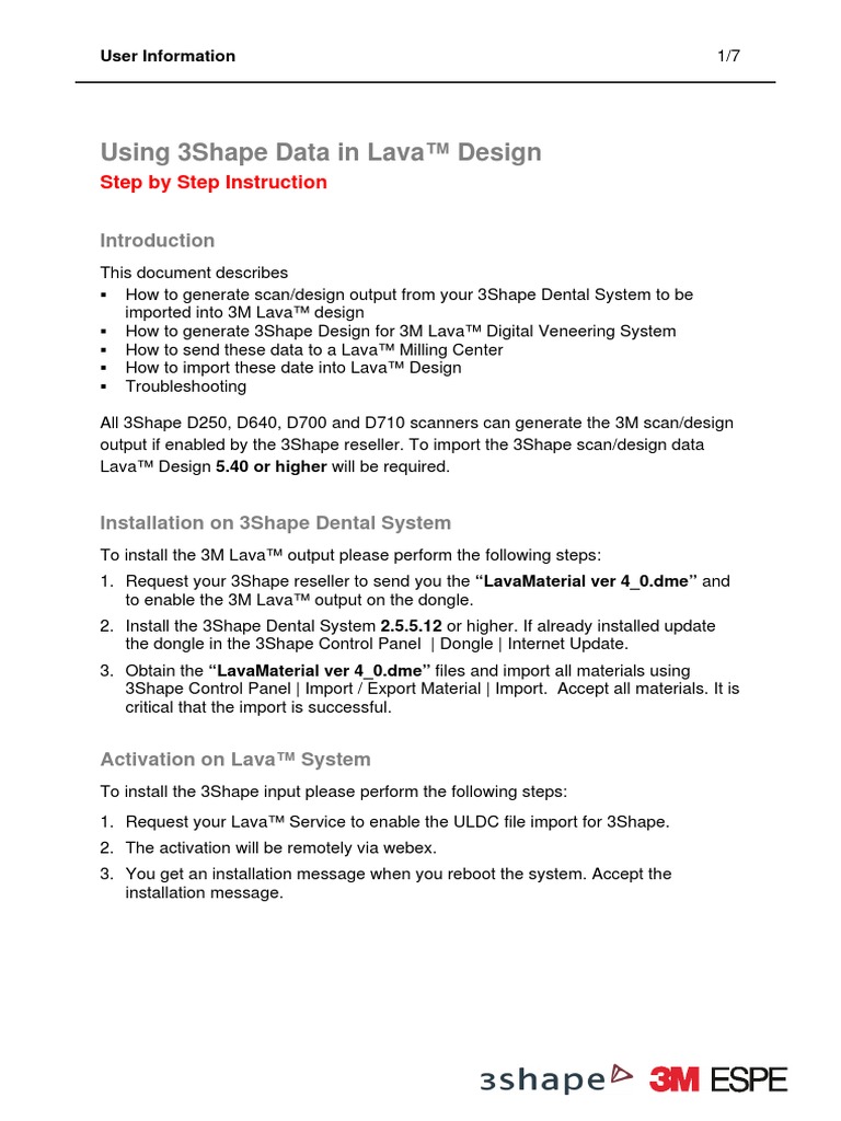 Using 3shape Data in Lava Design en | PDF | Computer Aided Design ...