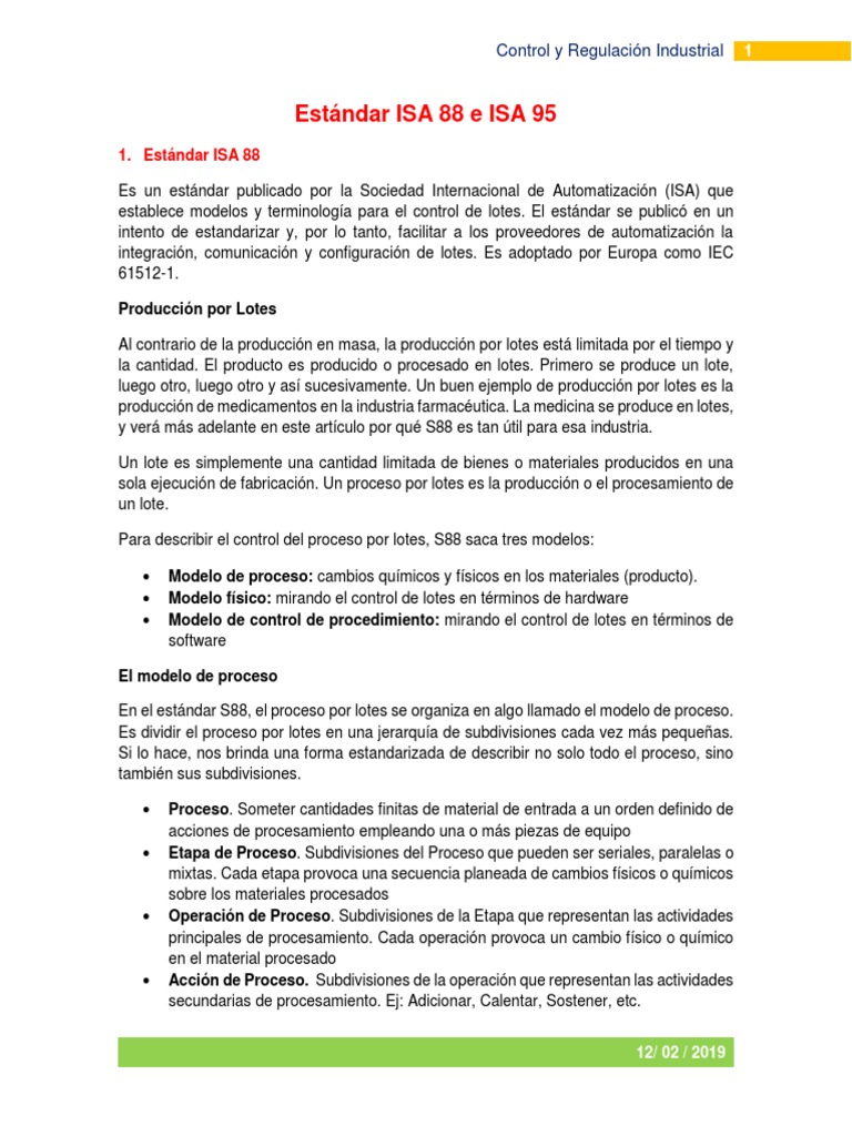 Estándares ISA | PDF | Logística | Calidad (comercial)