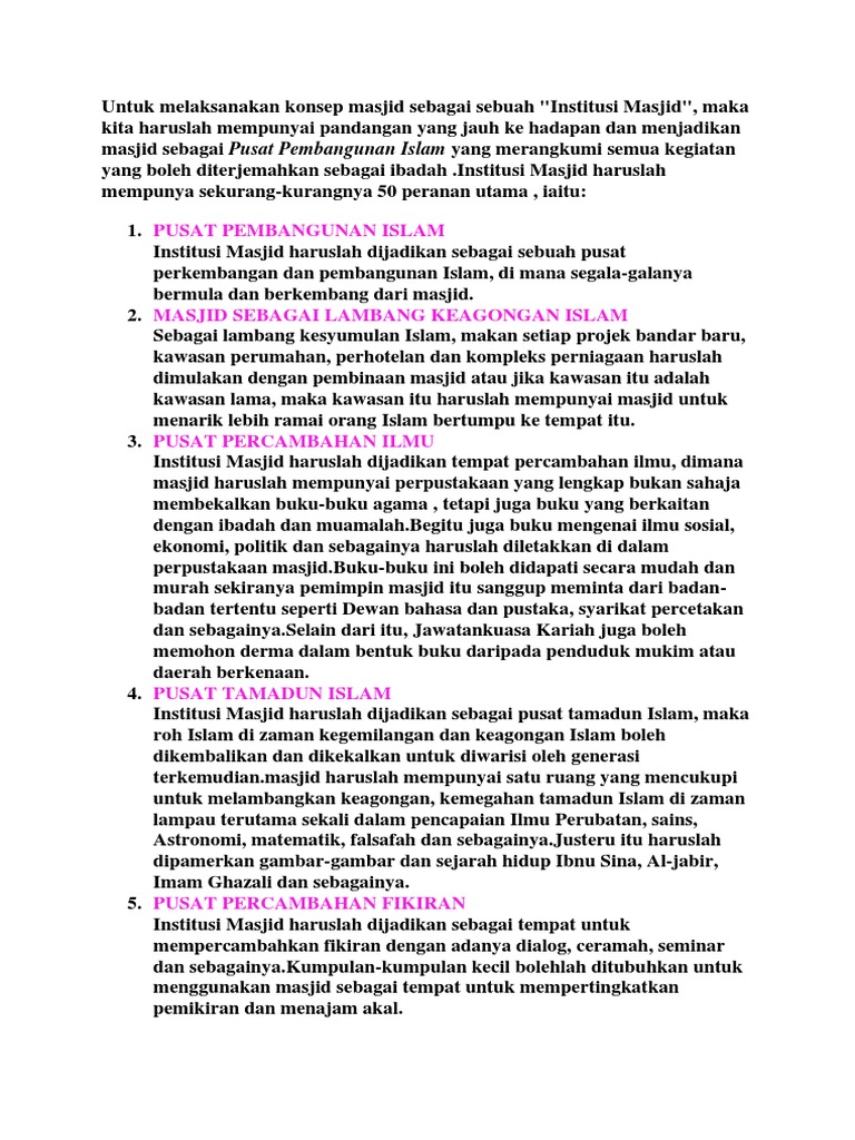 Peranan Masjid | PDF