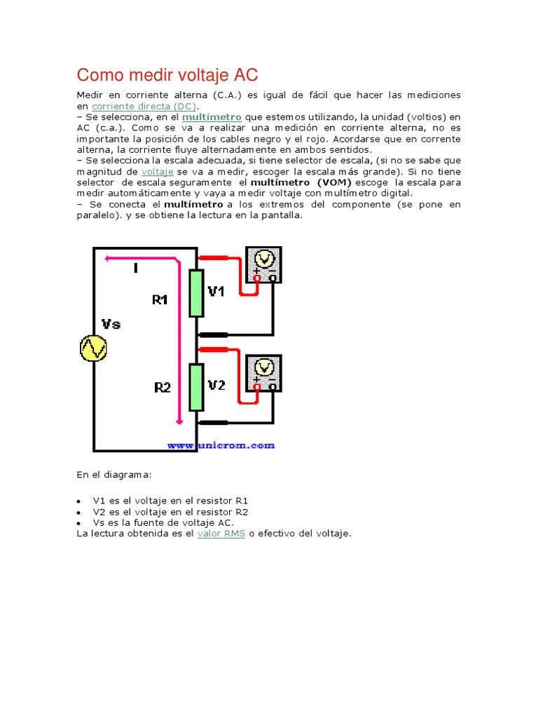 Como Medir Voltaje AC | PDF | Corriente eléctrica | Resistencia ...
