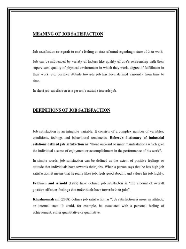 Job Satisfaction | PDF | Job Satisfaction | Sampling (Statistics)