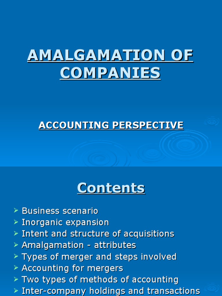 Amalgamation Presentation | PDF | Mergers And Acquisitions | Book Value