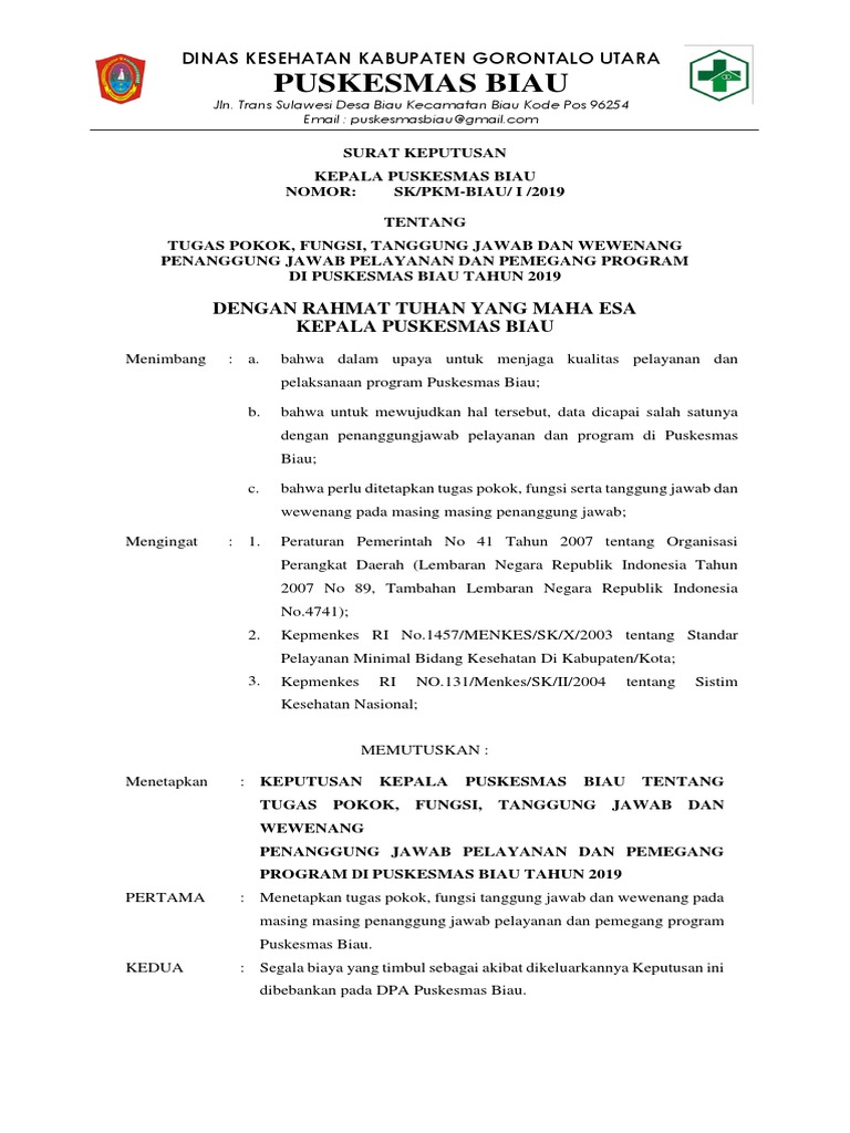 SK Pemegang Program 2019 | PDF