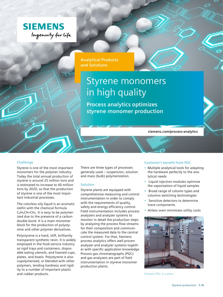 Process-Analytics in Styrene Production Plant PDF | PDF | Polystyrene ...