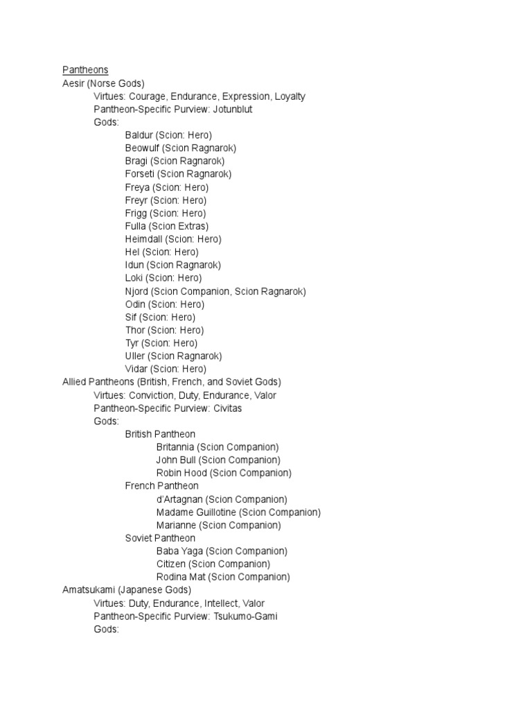 Scion Reference | PDF | Deities | Mythology