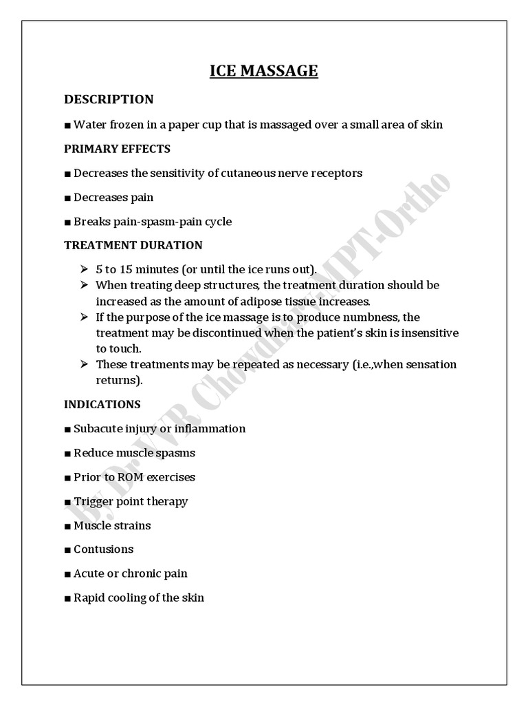 Ice Massage | PDF | Myofascial Trigger Point | Pain