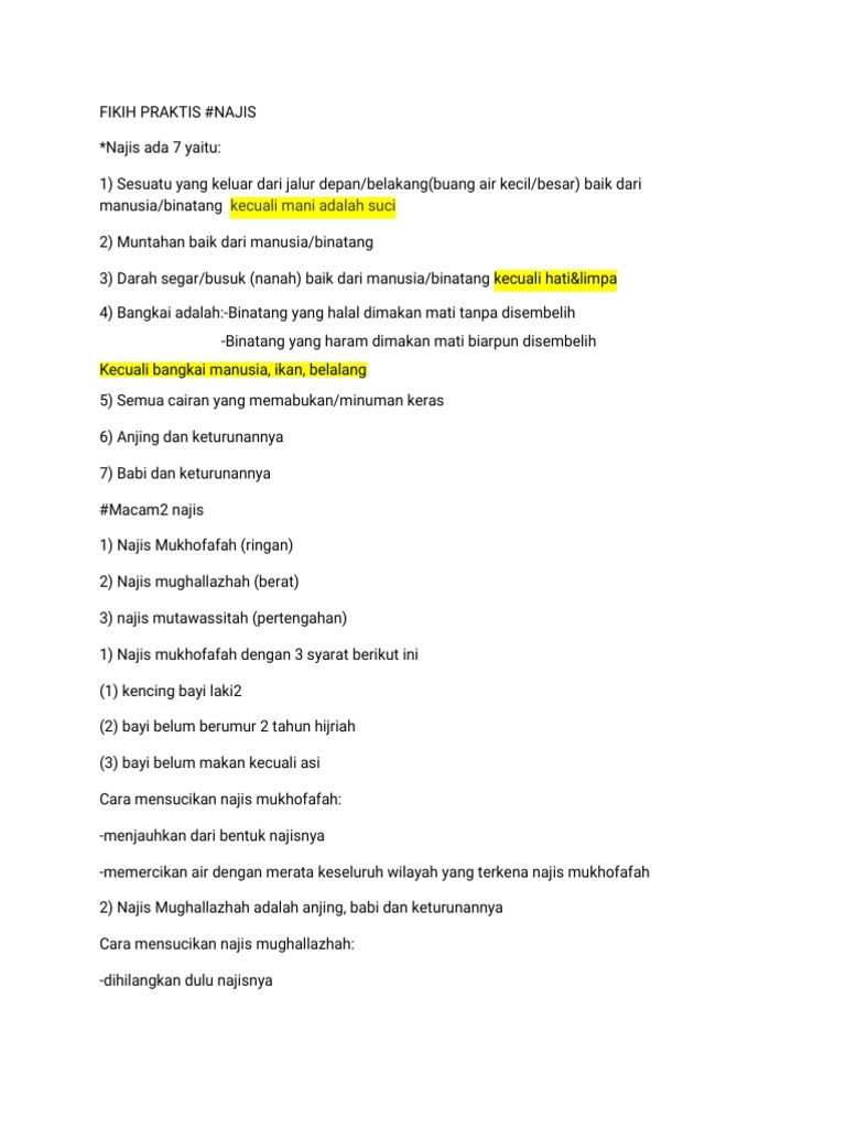 Fiqih Praktis Buya Yahya Bab Najis | PDF