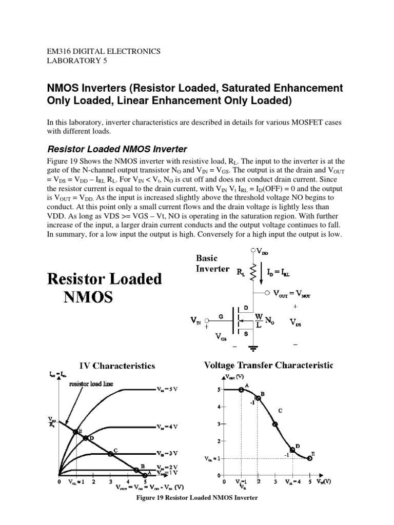 NMOS Inverter | PDF | Field Effect Transistor | Mosfet