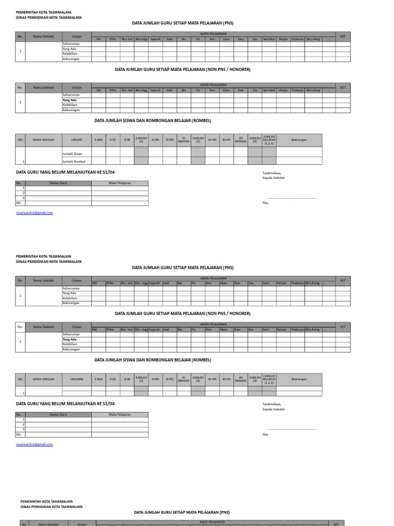 Format Data Guru Dan Siswa | PDF