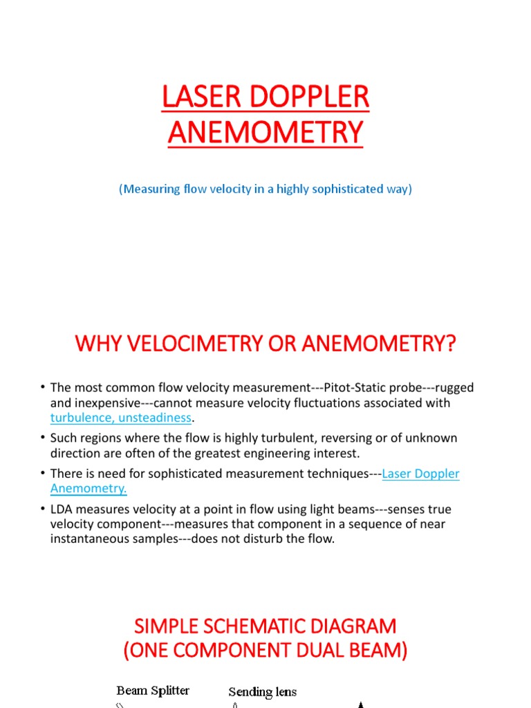 Laser Doppler Anemometry: (Measuring Flow Velocity in A Highly ...