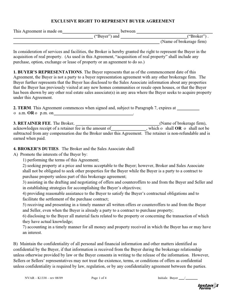 Buyers Agreement VA | PDF | Broker | Real Estate Broker