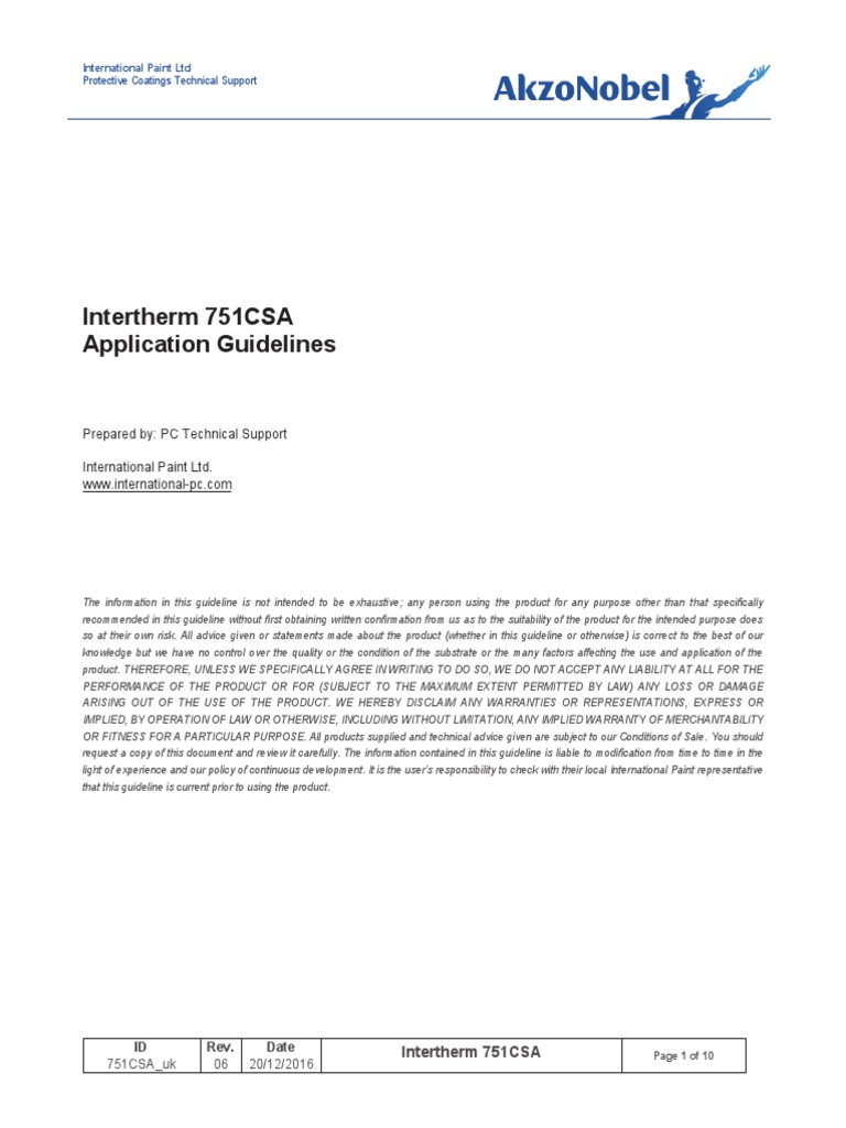 Intertherm 751CSA Application Guidelines Uk | PDF | Corrosion | Humidity