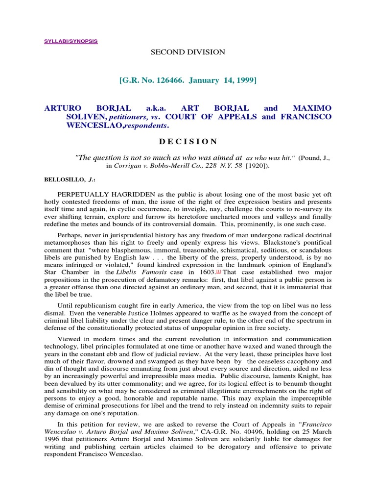 Doctrine of Fair Comment | PDF | New York Times Co. V. Sullivan ...