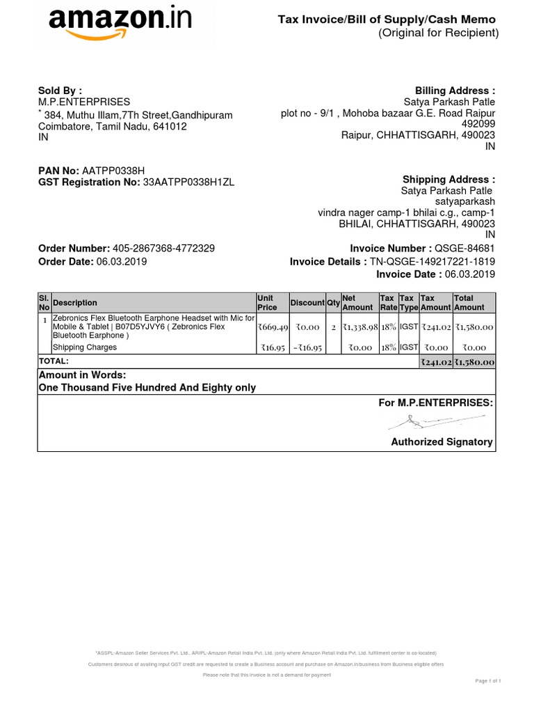 Invoice Amazon | PDF | Invoice | Government Finances