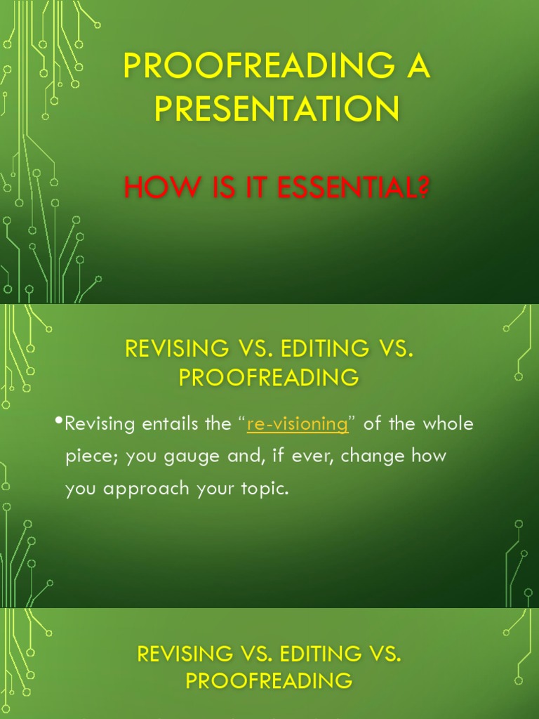 Proofreading for Effective Presentations | PDF | Career & Growth ...