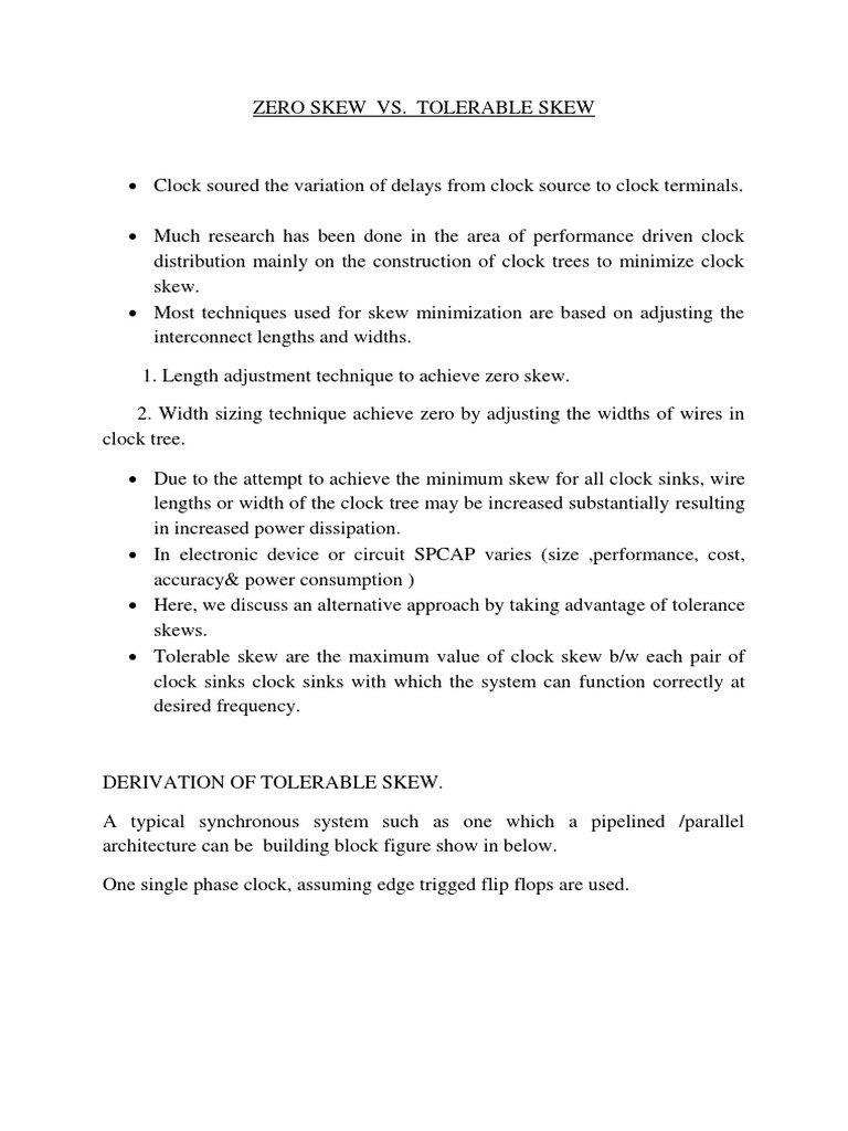 Zero vs. Tolerable Skew in Electronics | PDF | Telecommunications ...