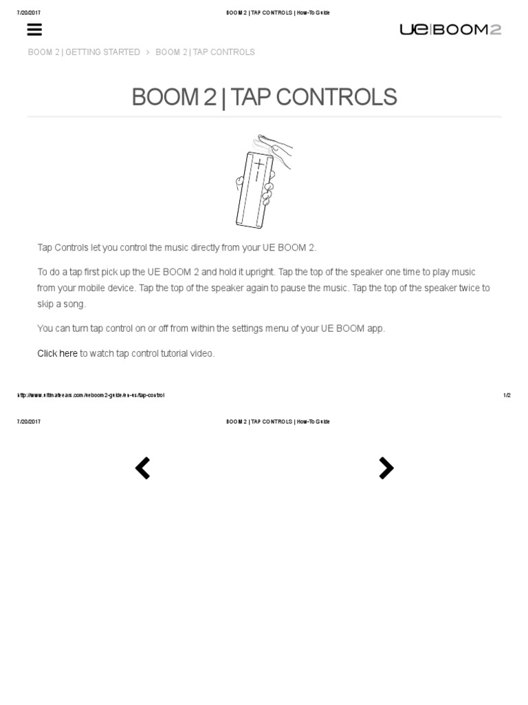Boom 2 - Getting Started Boom 2 - Tap Controls | PDF | Usb | Bluetooth
