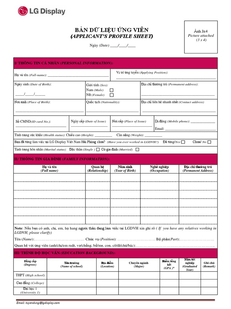 Candidates Information Application - Moi (Office) | PDF