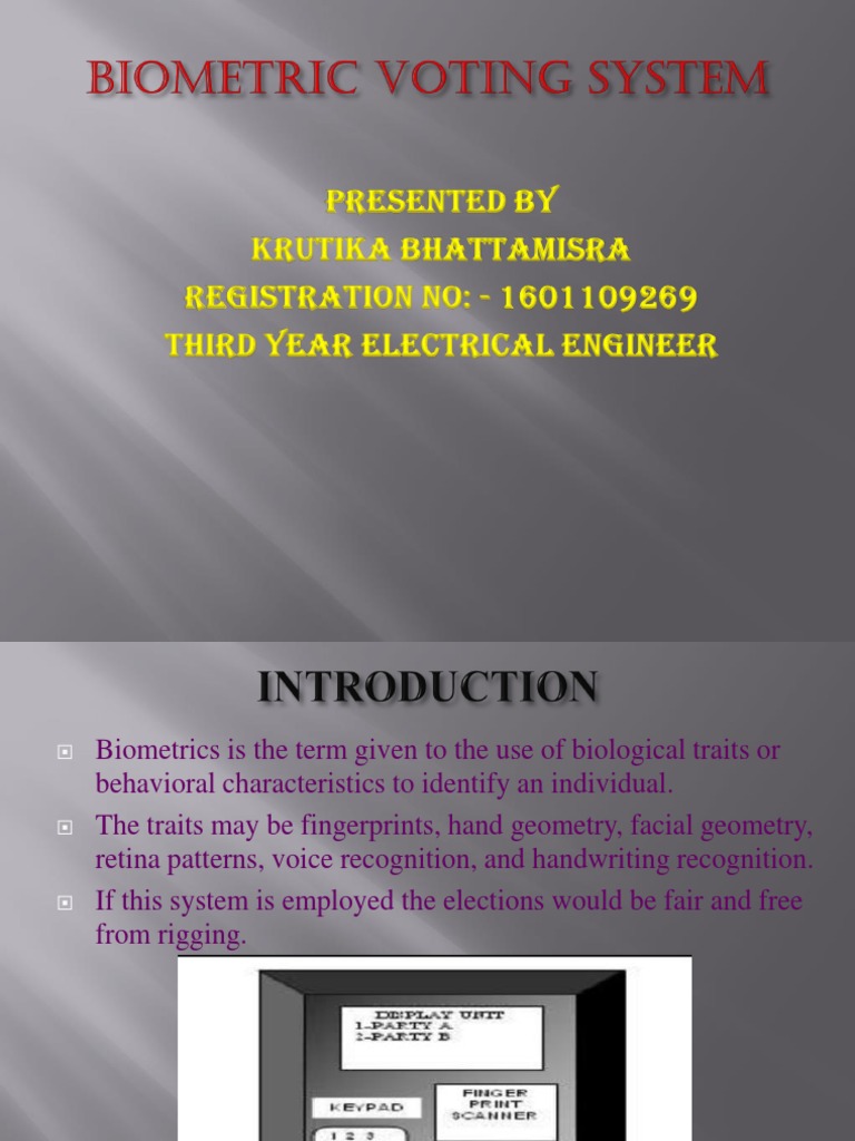 Biometric Voting System | PDF | Biometrics | Fingerprint