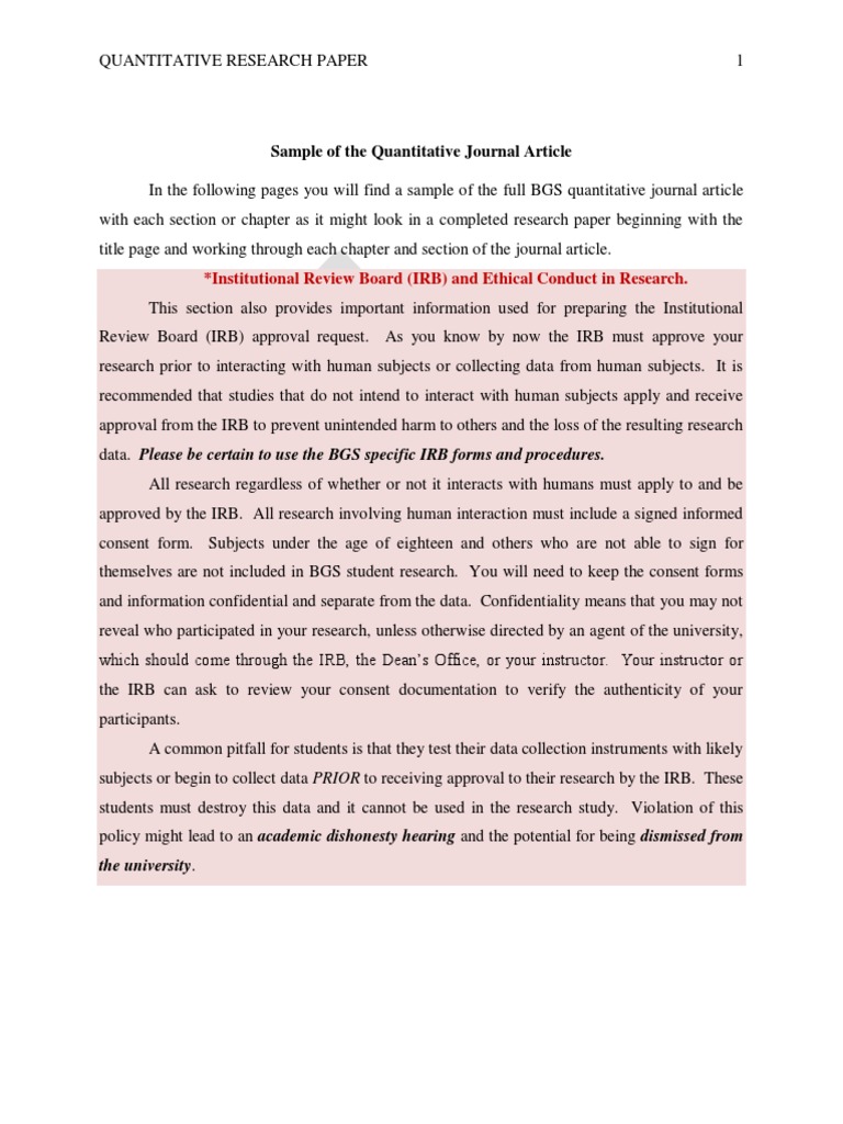 Outline For Quantitative Research Paper | PDF | Correlation And ...