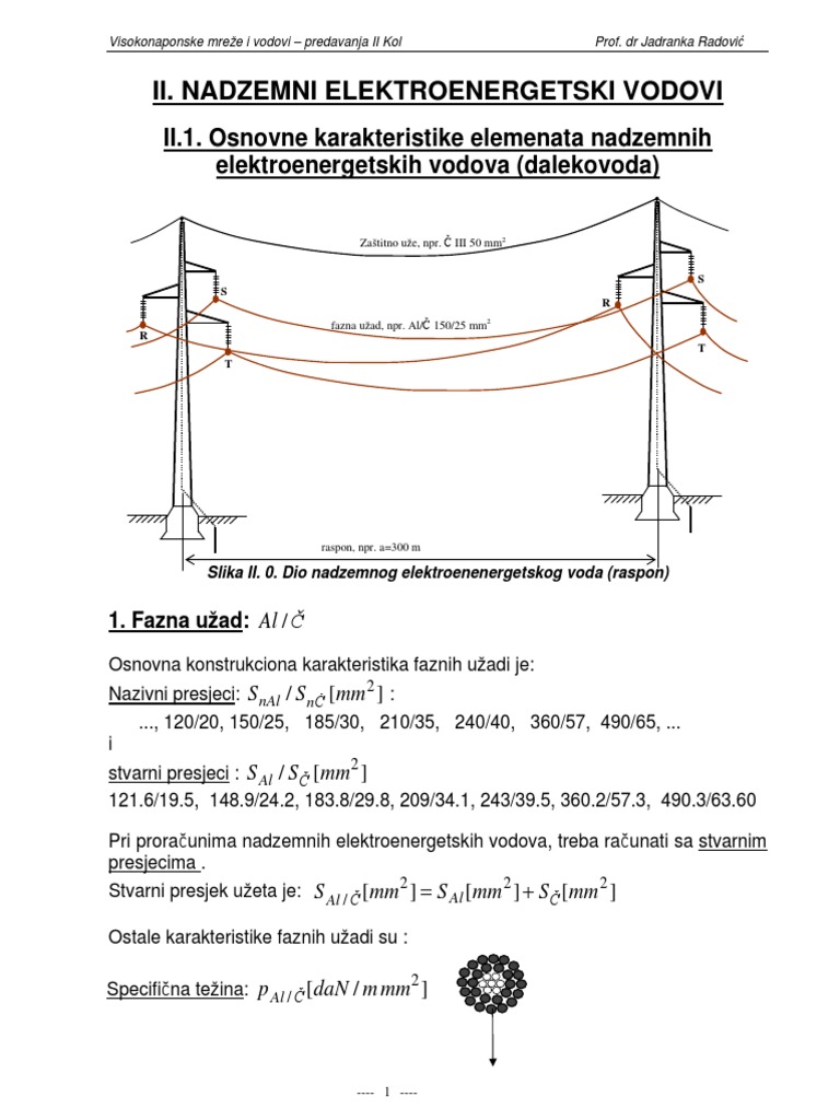 Nadzemni Elektroenergetski Vodovi PDF | PDF