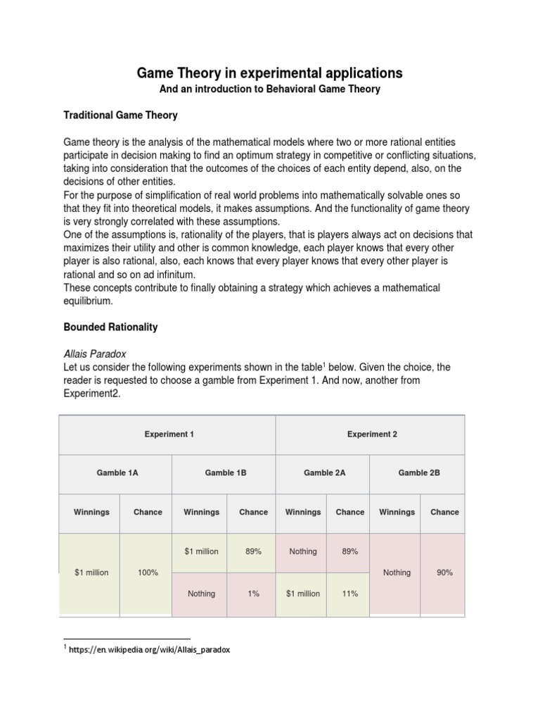 Behavioral Game Theory Explained | PDF | Game Theory | Rationality