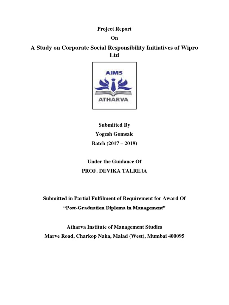 Wipro CSR BB | PDF | Corporate Social Responsibility | Sustainability