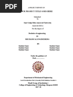 Mini Project Report Cover Page and Certificate | PDF