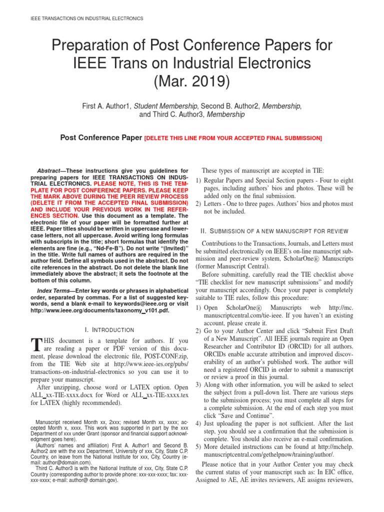 Preparation of Post Conference Papers | PDF | Citation | Note (Typography)