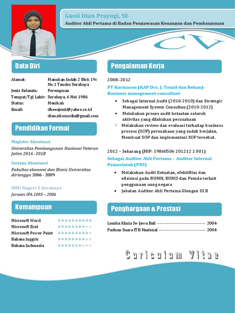 CV Gusti Dian Prayogi, Auditor Ahli | PDF | Karier & Perkembangan | Bisnis