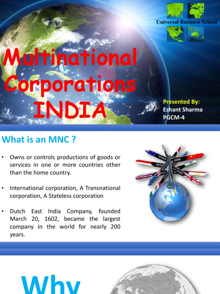 Multinational Corporations India: Universal Business School | PDF ...
