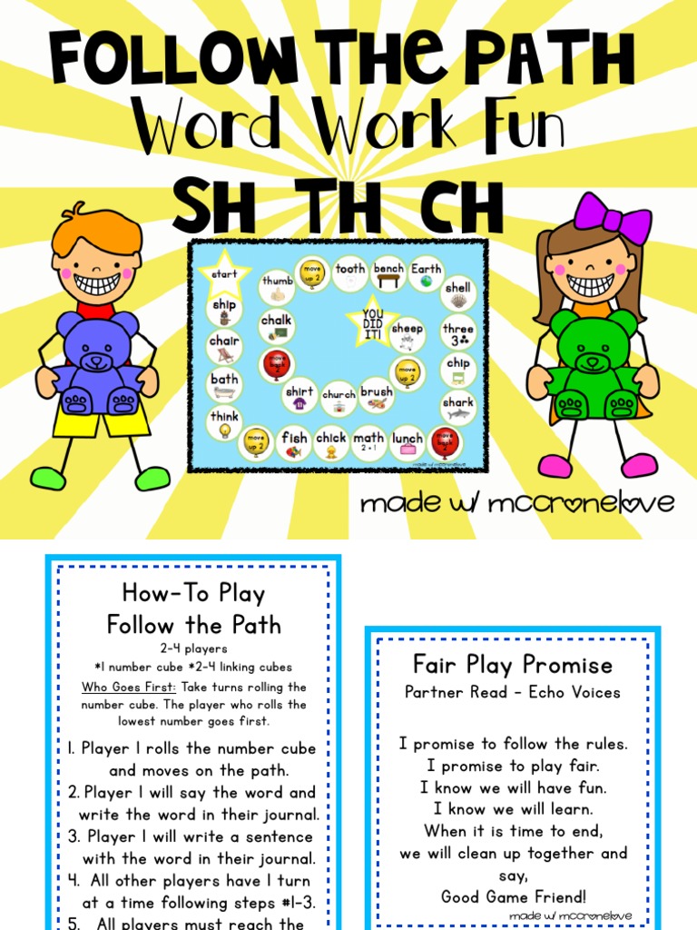 Word Work Fun: Follow The Path SHTHCH | PDF | Behavior Modification ...