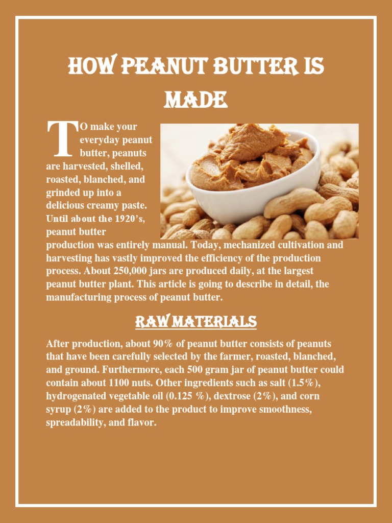 Peanut Butter Technical Description PDF | PDF | Peanut Butter | Peanuts