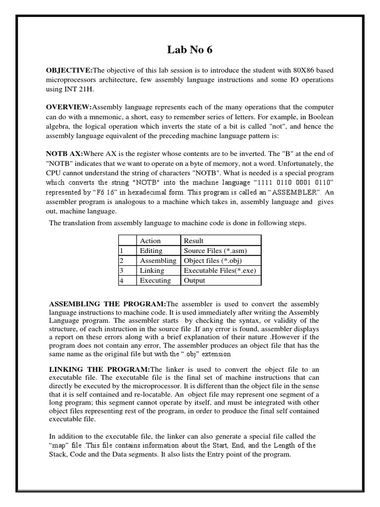 Lab 6 Ms | PDF | Assembly Language | Computer Program