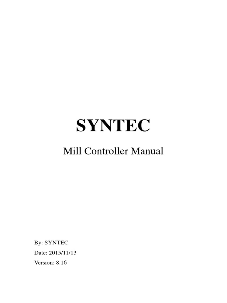 Syntec CNC Mill Controller Manual | PDF | Menu (Computing) | Numerical ...